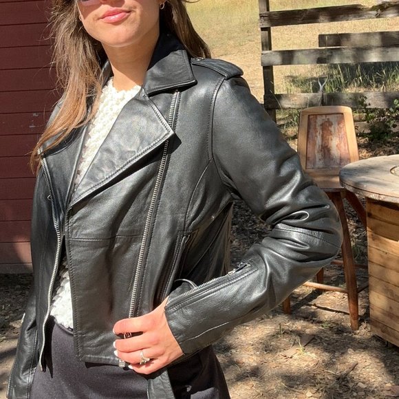 Calvin Klein | Jackets & Coats | Calvin Klein Xs Leather Jacket Black ...
